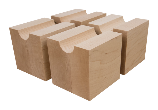 Cable Risers - Solid Hardwood - 3" x 3" x 3" (Set of 4) - Butcher Block ...