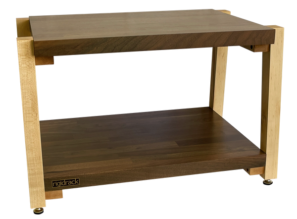 rigidrack® - 2 Shelf Rack - 1½" Thick Solid Walnut Shelves - 1½" Maple ...